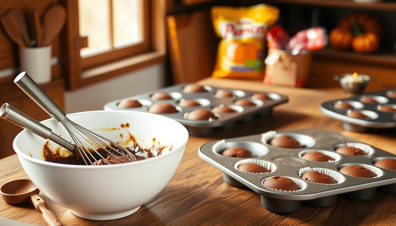 Chocolate Pumpkin Muffins - 2 Ingredients